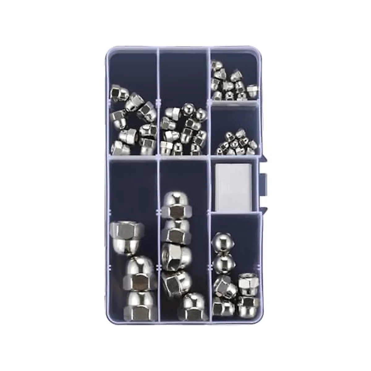 50Pcs Acorn Dome Cap Head Assortment Kit 304 201 316 Stainless Steel Hexagon Decorative Cap Acorn Cap