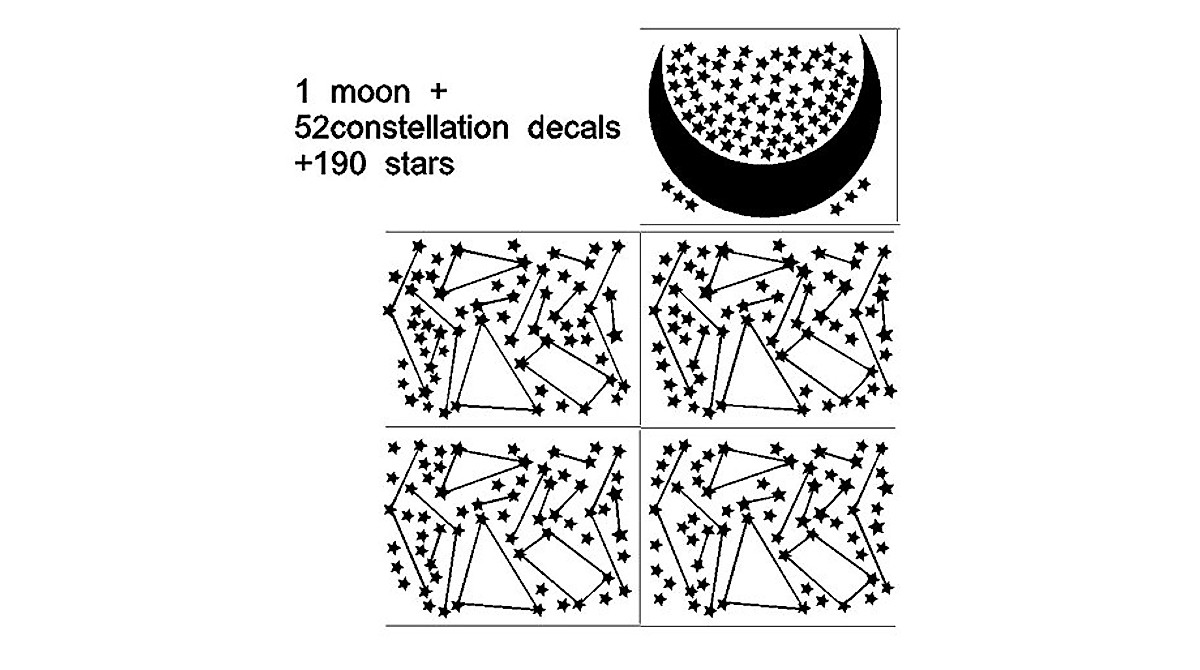 Gold Star Constellation Wall Decal for Kids' Rooms