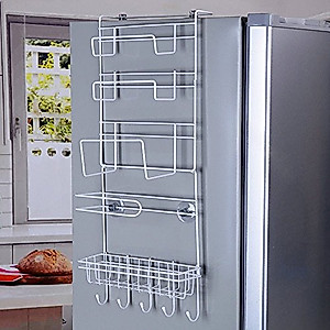 OKOKMALL US--Hot 6 Tier Kitchen Spice Rack Storage Shelf Over Fridge Cabinet Holder Organizer