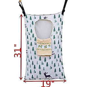 Amlrt Adjustable Door-Hanging Laundry Hamper with Stainless Steel Hooks , Hanging Laundry Bag