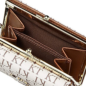 Aldi SR8 Women's Tri-Fold Wallet, Monogram, Hello Kitty Beige