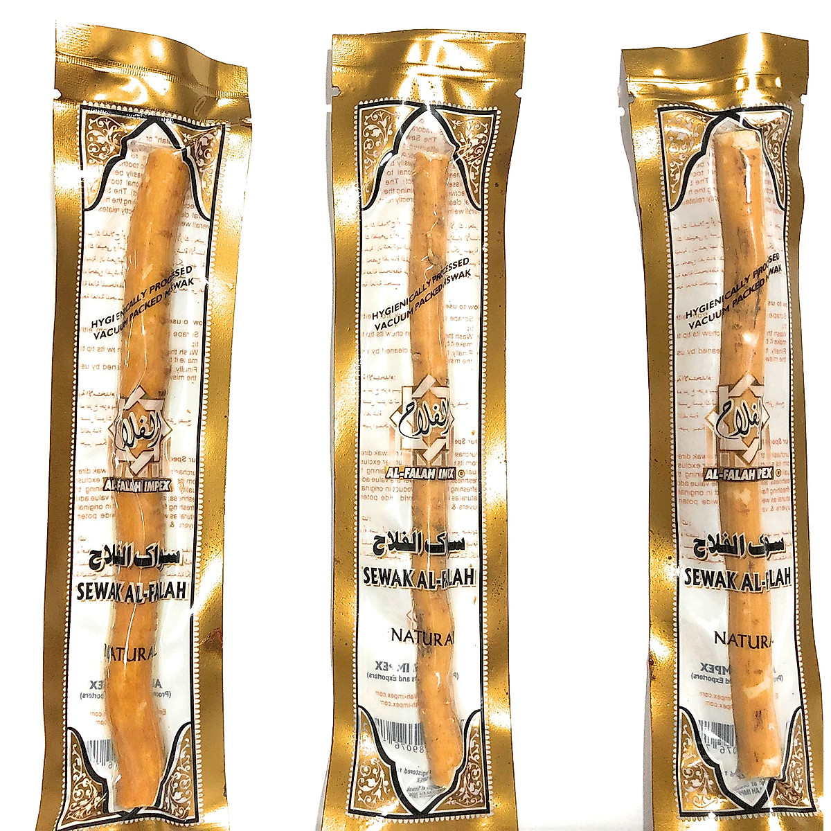 Miswak Stick - Sewak Al-Falah - Hygienically Processed and Vacuumed Packed - 1 Stick by Al-Falah Impex