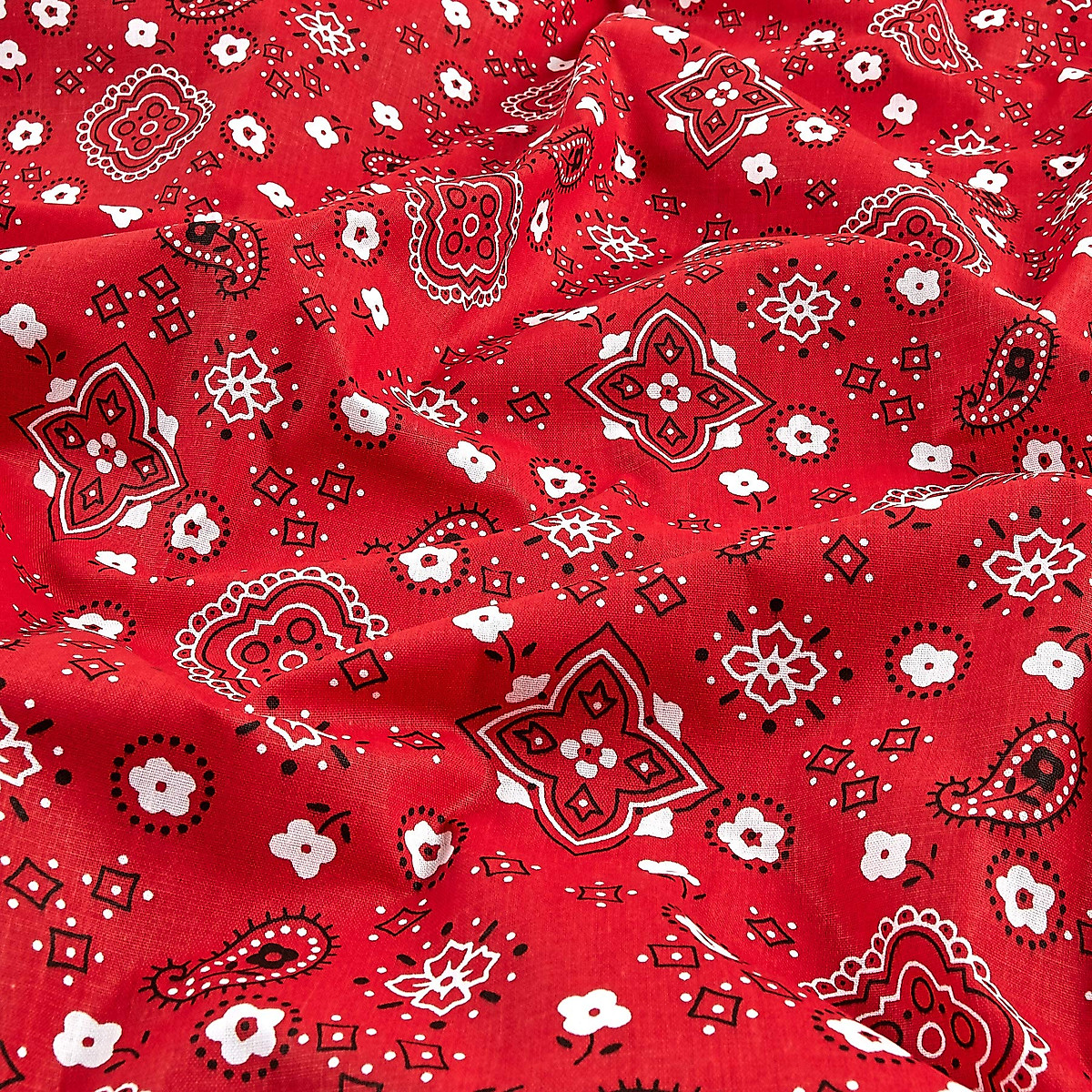 Bandana Prints Red, Fabric by the Yard