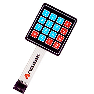 ANGEEK 5 Pcs 16 Key Membrane Switch Keypad 4X4 Matrix Keyboard for arduino DIY Kit