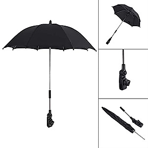 TOPINCN Baby Stroller Parasol, Universal Umbrella with Clamp, 360 Degree Adjustable Stroller Sun Shade, Umbrella for Trolley, Bike, Wheelchair, Beach Chair