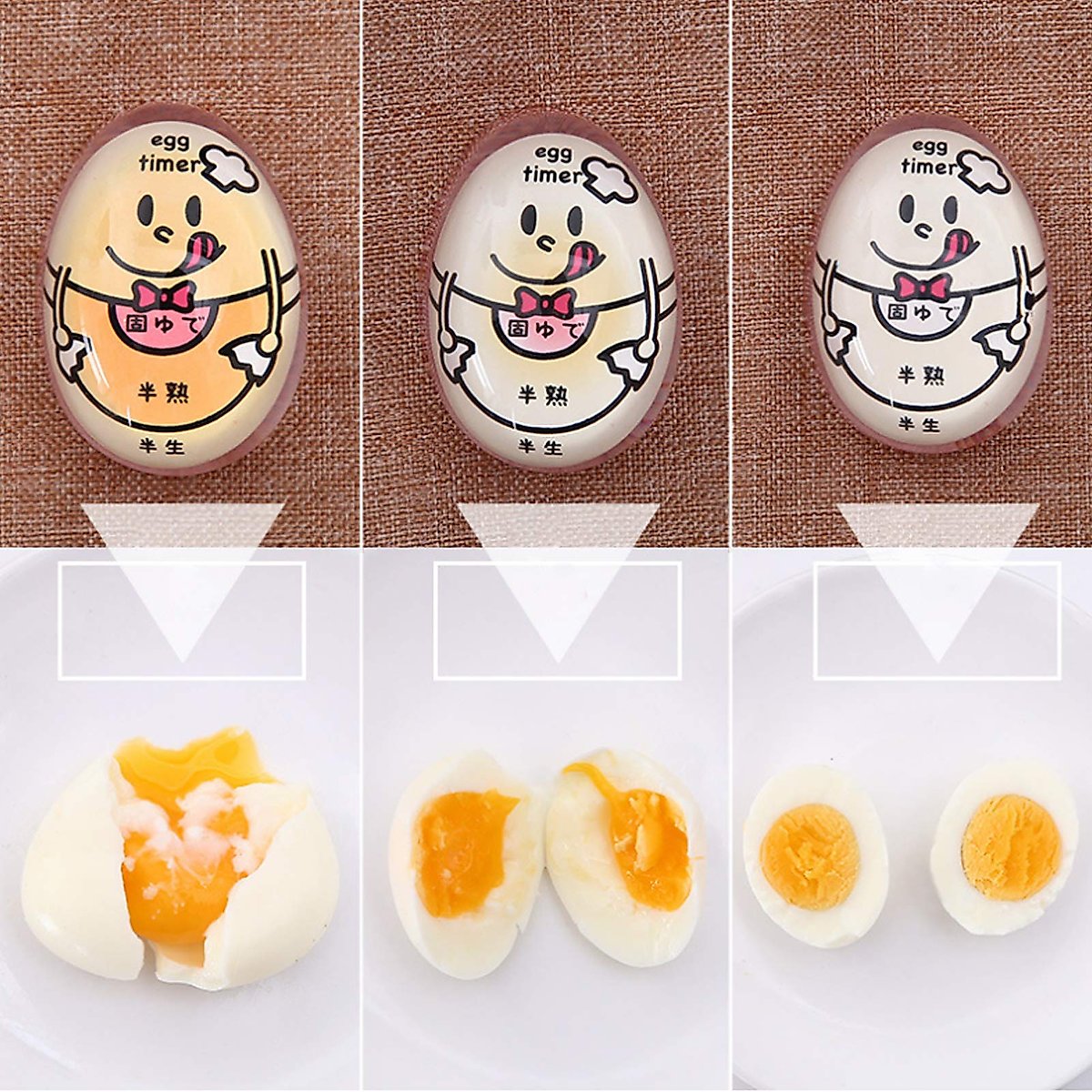 Egg Timer, Boiled Egg Timer, 1.8 X 2.2Inch Lightweight for Cooking Boiling Soft, Medium Or Hard Eggs Kitchen Boiled Egg