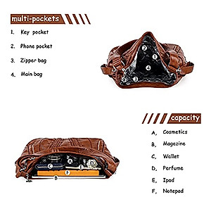 Purses and Handbags Women Fashion Tote Bag Shoulder Bags Top Handle Satchel Purses Washed Synthetic Leather Handbag