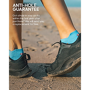 DANISH ENDURANCE 5 Pack Low-Cut Athletic Socks, Moisture Wicking, Men & Women, Black, Medium