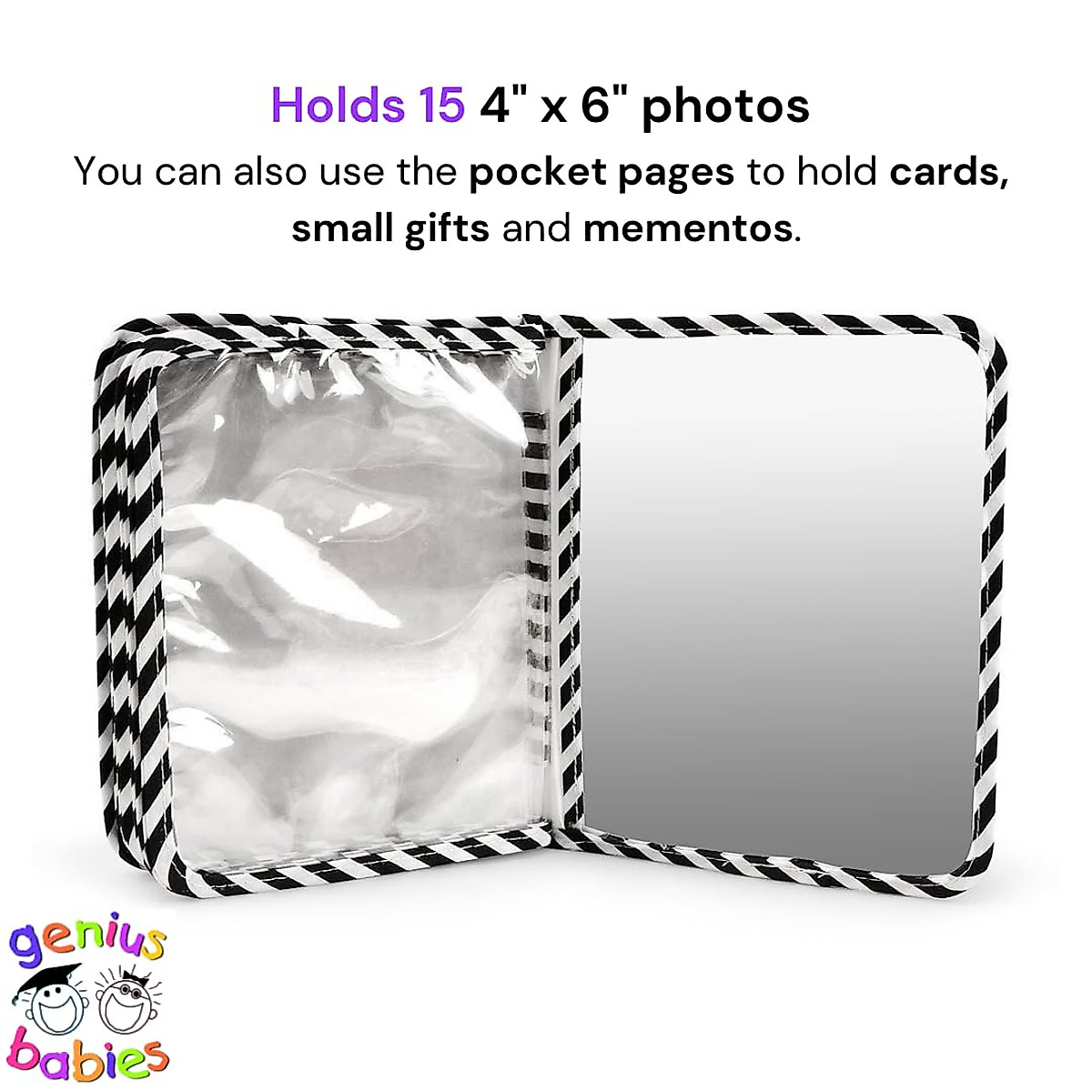 Baby's First Photo Album - My First Family Photo Album - Soft Fabric, Baby Safe, Easy to Clean, Holds 15 Photos, Personalize with Your Favorite Pictures, No Hard Edges