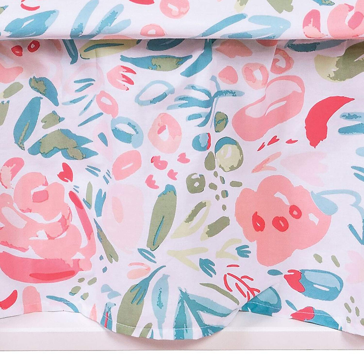 Trend Lab Painterly Floral 3 Piece Crib Bedding Set, Offers A Great Photo Oportunity, Includes Quilt, Fitted Crib Sheet and Skirt