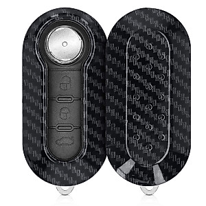 kwmobile Key Cover Compatible with Fiat Lancia - Carbon