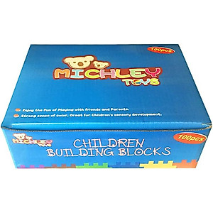 MICHLEY Toddler Toys Number Blocks Big Particle Plastic Smooth 100 PCS Building Blocks Splicing intersting Puzzle Play Toys for Kids 3+