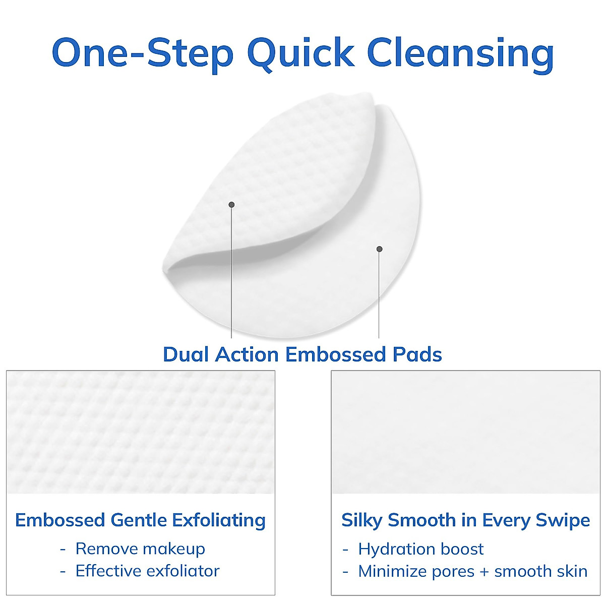 Keenoniks Dual Texture Cleansing Pads with Facial Essence 70ea Large Value Pack- Cabbage & Moringa Wipes for Quick Cleansing, Makeup Remover, Mild Exfoliator | Korean Skincare - (9.29Oz)