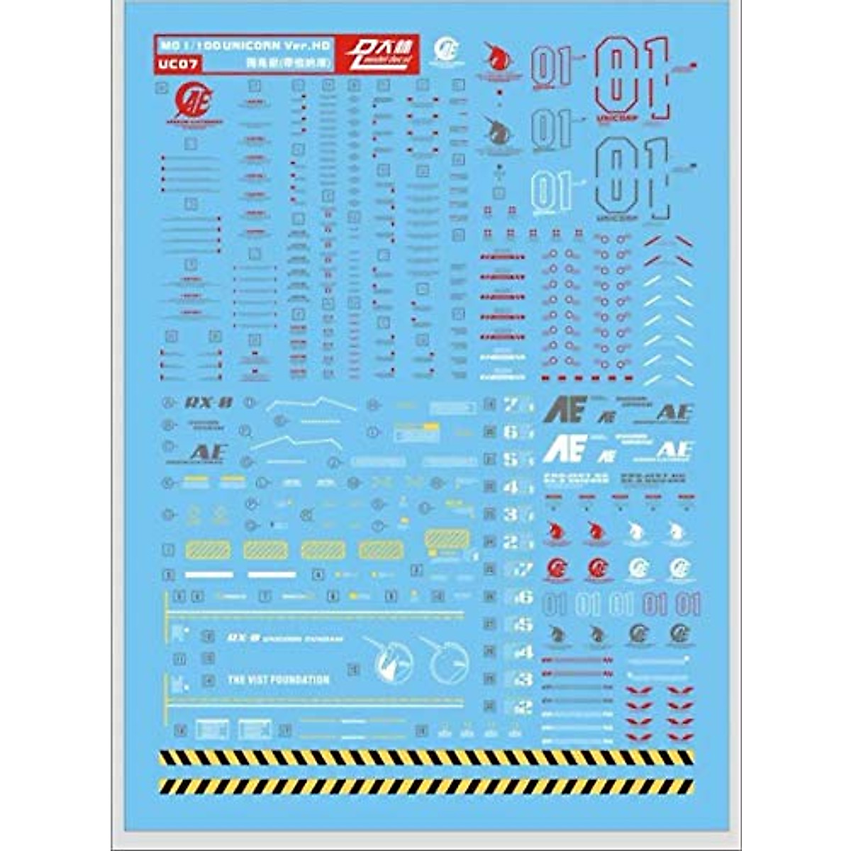 ANSAI Decals Decal fits Hobby MG Unicorn RX-0 Modeling Decals