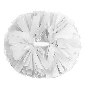 Hooshing 2PCS White Cheerleading Pom Poms with Baton Handle Cheer Pom Poms for Team Spirit Sports Dance Cheering Kids Adults