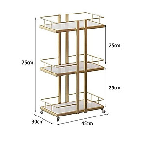XXXDXDP Trolley Kitchen Storage Rack Nail Shop Storage Basket Removable Storage Cart