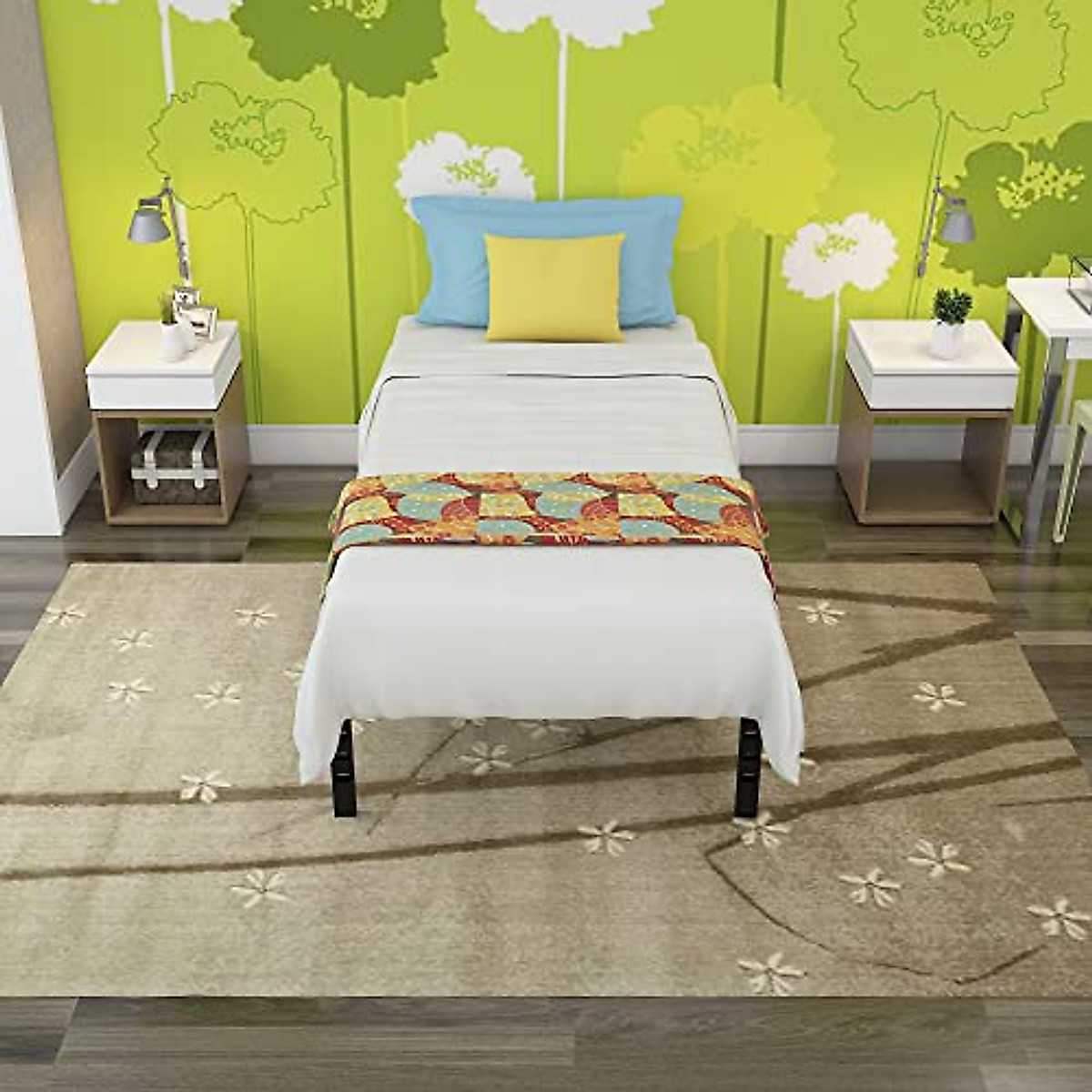 Tooyyer 18inch Metal Twin Size Bed Frame Heavy Duty Steel Slat Mattress 2500 lbs Support Easy to Assembly No Box Spring Needed Non-Slip Support