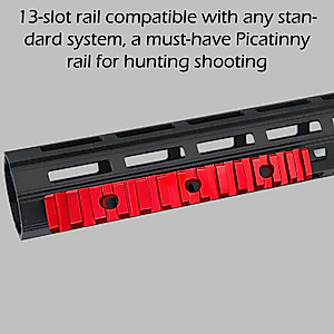 Gotical 13 Slots Picatinny Rail keymod Lightweight Aluminum Red Rail for Handguard System with Allen Wrench - 2 Pieces (Red)