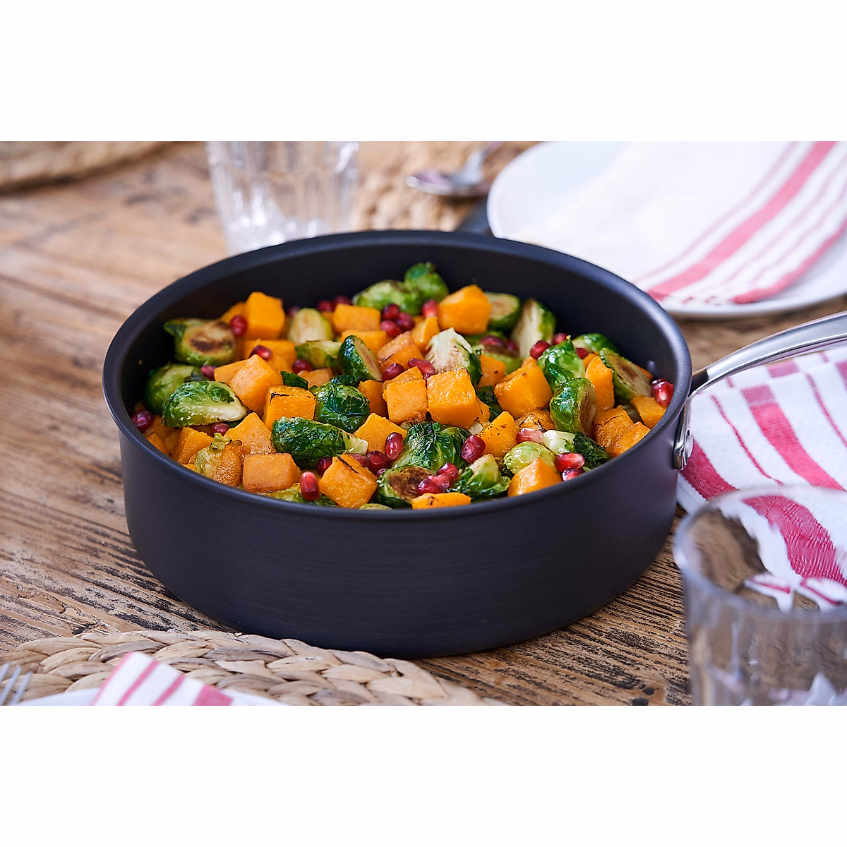 Lagostina Nera Hard Anodized Nonstick 8.5-Inch Fry Pan, Dishwasher Safe Cookware,Grey