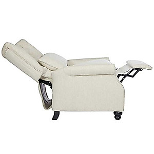 Handy Living Frances Fabric Pushback ProLounger Recliner in Cream