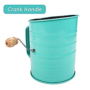 Webake Flour Sifter 3 Cup Stainless Steel Baking Sifter with Rotary Hand Crank