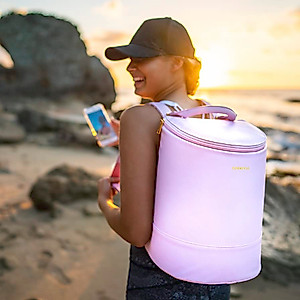Corkcicle EOLA Soft Cooler Backpack, Rose Quartz, Waterproof and Leak Proof Insulated Bag, Perfect for Wine, Beer, and Ice Packs, Camping Cooler, Hiking Cooler, Beach Cooler