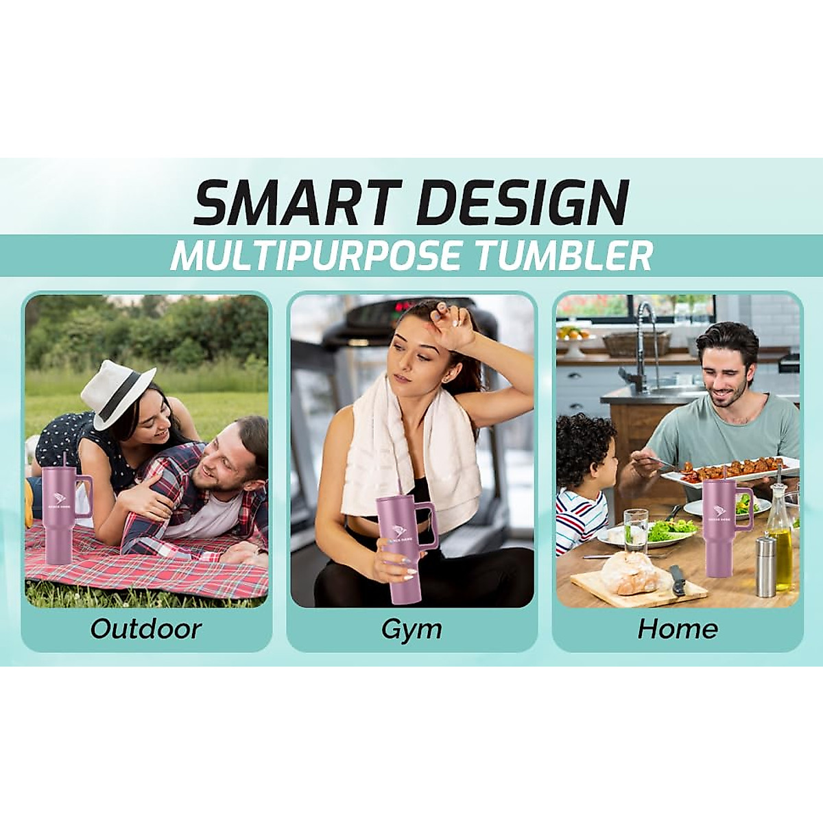 Snack hawk 40oz Insulated Stainless Steel Travel Coffee Tumbler with Handle and Straw | 100% Leak-Proof Mug | Car Cupholder Friendly | Perfect Water Cup Gift for Everyone