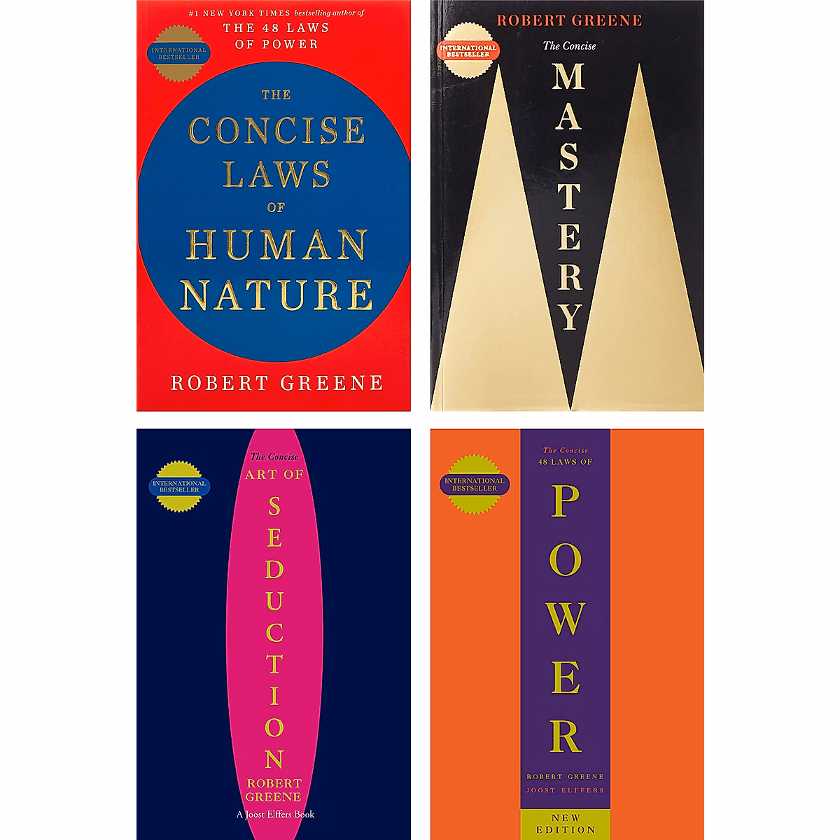 4 Books Set By Robert Greene The Concise Laws Of Human Nature; The Concise Mastery; The Concise 48 Laws Of Power & The Concise Art Of Seduction Paperback, 2020