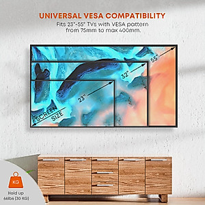 MounTeck Full Motion TV Wall Mount for Most 23-55 Inch Flat Curved TVs up to 66lbs, Swivel and Tilt TV Wall Bracket, with Strong Articulating Arms, VESA 75x75 to 400x400 (Black)