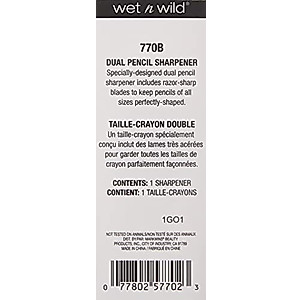 Wet n Wild Dual Pencil Sharpener Dual-Pencil Eyeliner Pencil Sharpener | Convenient | Essential Tool | Sharpens | Easy To Clean | Travel-Friendly | Compact