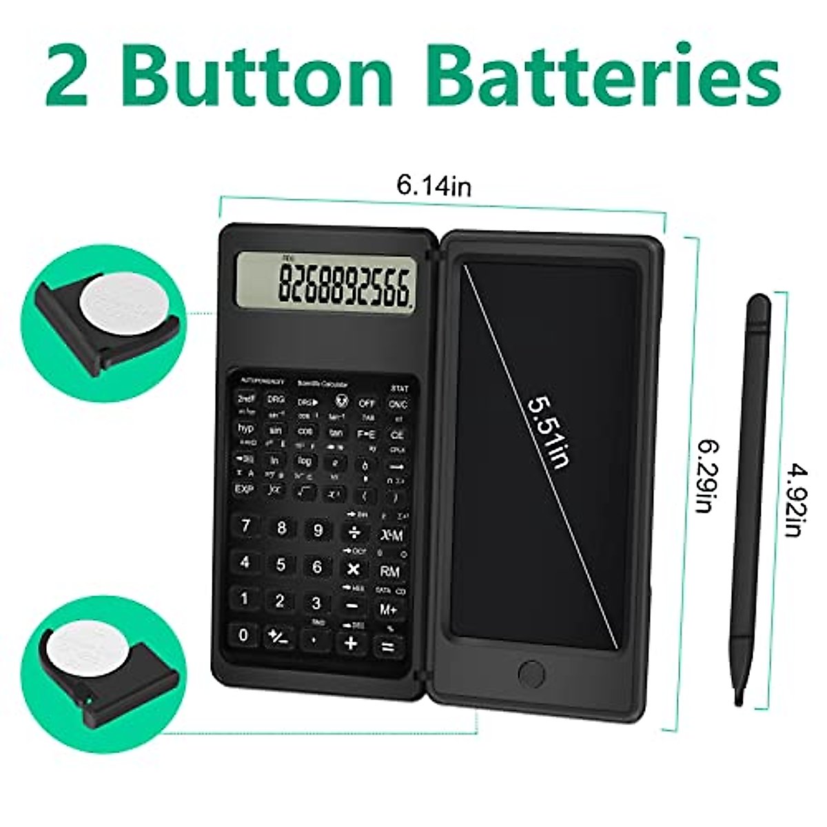 Calculator with Notepad, TRELC 10 Digits LCD Display Scientific Calculator, Multi-Function Portable Desktop Calculator for High School, Office Meeting and Home