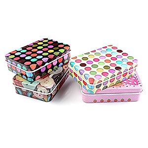 gootrades 4 Pack Mini Iron Tin Box Jewelry Cards Coin Storage Rectangular Bags Case