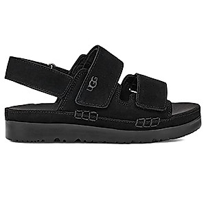 UGG Girls K GOLDENSTAR Slingback Sandal, Black, 13 Little Kid