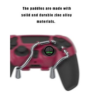 EXknight Leverback FPS Mechanical Paddles Attachment, Back Buttons Gaming Paddles for PS5 Controller (Red)