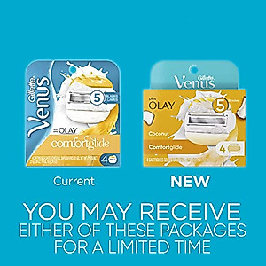 Gillette Venus with Olay Comfortglide Women's Razor Blade Refills, 4 Count, Womens Razors / Blades