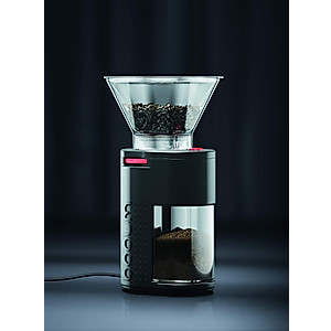 Bodum Bistro Standard Conical Burr Electric Coffee Grinder, 12 Inches, Black