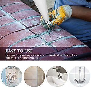 6 Pieces Tile Grout Masonry Mortar Bags Tear Puncture Resistant Grout Bags Heavy Duty Vinyl Piping Cement Bags with 6 Pieces Two Sizes Molded in Tip for Tile Installation Work