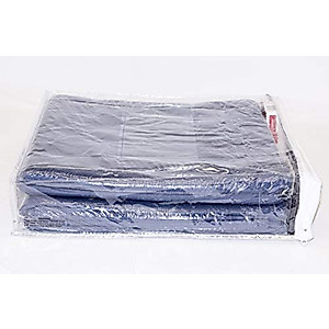 Clear Vinyl Zippered Storage Bags 12 x 15 x 3 Inch 5-Pack with Handle and Pockets