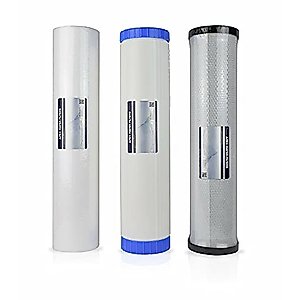 Apex RF-3030 Whole House Water Filtration System Replacement Filter Cartridge Pack of 3 - Contain Sediment, Multi-Stage Heavy Metal Removal Cartridge and Carbon Cartridge - High Filtration Capacity