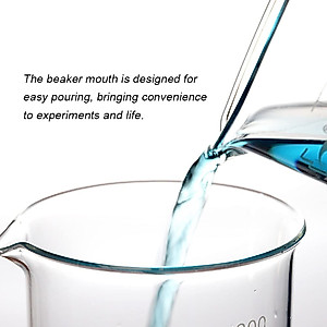 ADAMAS-BETA 5PCS Glass Measuring Beaker Set, Low Form, 50ml 100ml 250ml 500ml 1000ml Graduated Beakers, 3.3 Borosilicate Glass