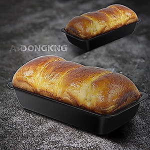 AmDONGKING Baking Loaf Pans, Nonstick Carbon Steel Bread, Cake, Brownies, Pie Pan, Kitchen Bakeware, 2-Pack, 6.1" & 9.5"