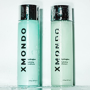 XMONDO Hair Hydraglow Hydrating Shampoo & Conditioner Bundle - Vegan Formula Designed to Lock in Moisture, Control Frizz, and Uncover Healthy Smooth Hair, 8 fl Oz, 2pc Set
