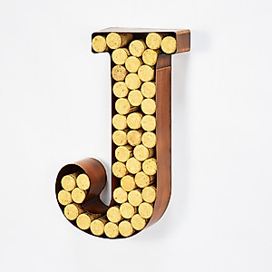 Wine Cork Holder Letter J | Wine Corks | Flowers | Metal Wooden Finished | Wall Art | Holidays | Home Kitchen Storage | Housewarming | Engagement | Bridal |…