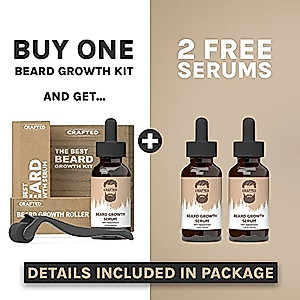 Beard Growth Kit - Hair Growth & Hair Serum - Beard Growth Oil and Beard Roller - Hair Growth for men - Stimulate Beard Growth with our Beard Serum and Growth Roller