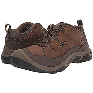 KEEN Men's Circadia Low Height Comfortable Waterproof Hiking Shoes, Shitake/Brindle, 14 Wide