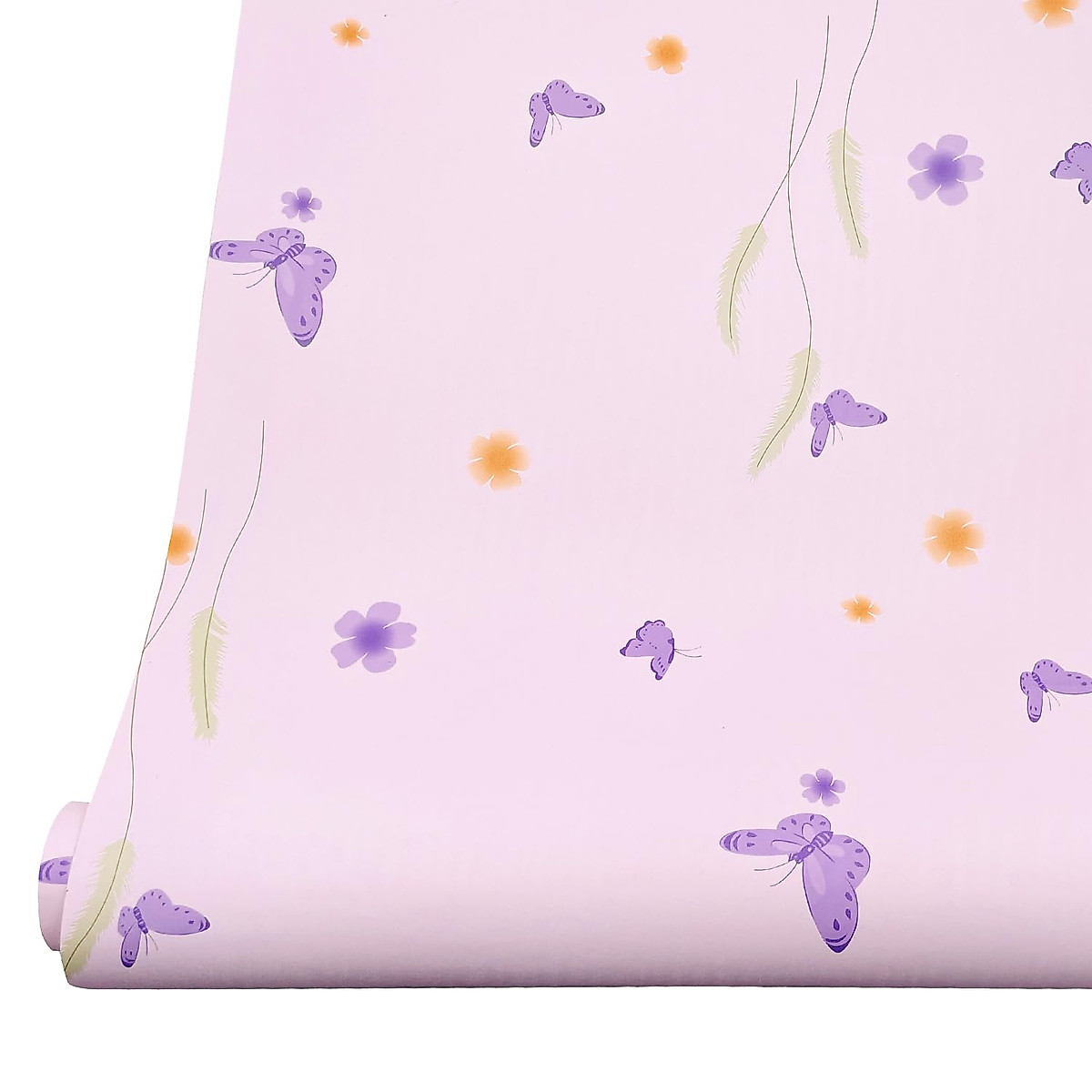 Yifely Purple Butterfly Peel & Stick Shelf Drawer Liner PVC Nightstands Study Desk Tabletop Protective Paper 17.8 Inch by 9.8 Feet