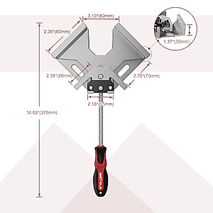 WETOLS Corner Clamp 2pcs 90 Degree Right Angle Clamp with Adjustable Aluminum Alloy Swing Jaw, Single Handle Clamps for Woodworking, Photo Framing, Gifts for Men Dad