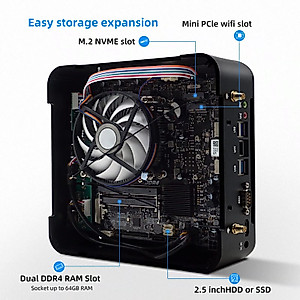 Mini Gaming PC, Windows 11 Pro Mini Computers, Core i7-11700 64 GB DDR4+1TB NVMe SSD+2TB HDD Mini Desktop Computer 4*USB3.0 4*USB2.0 Support WiFi6 BT 5.2 Business, Home, School Small Computer PC
