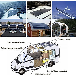 CAJUCA Flexible Solar Panel, 100 Watt 18 Volt Monocrystalline Bendable Solar Charger, Portable Solar Board for RV Tent Roof