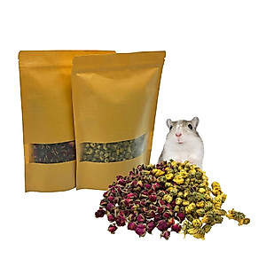Acsist Natural Flower Soft Hamster Bedding Green Herbs Guinea Pig Bedding Small Animal Habitats Decor Odor Control Herbal Gerbils Chews Treats for Dwarf Hamsters Rabbits Ferrets